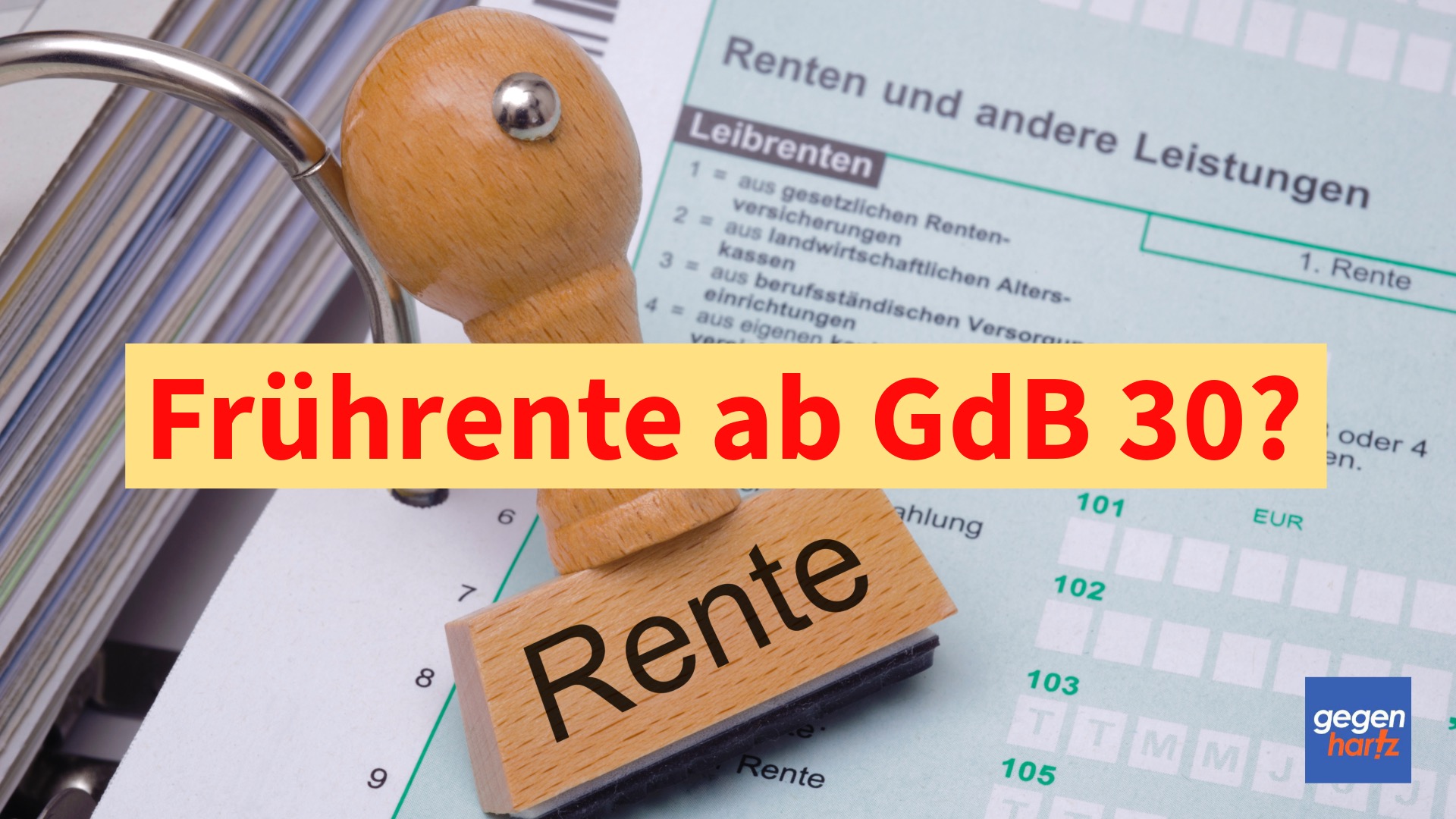 Erwerbsminderungsrente Gdb 30