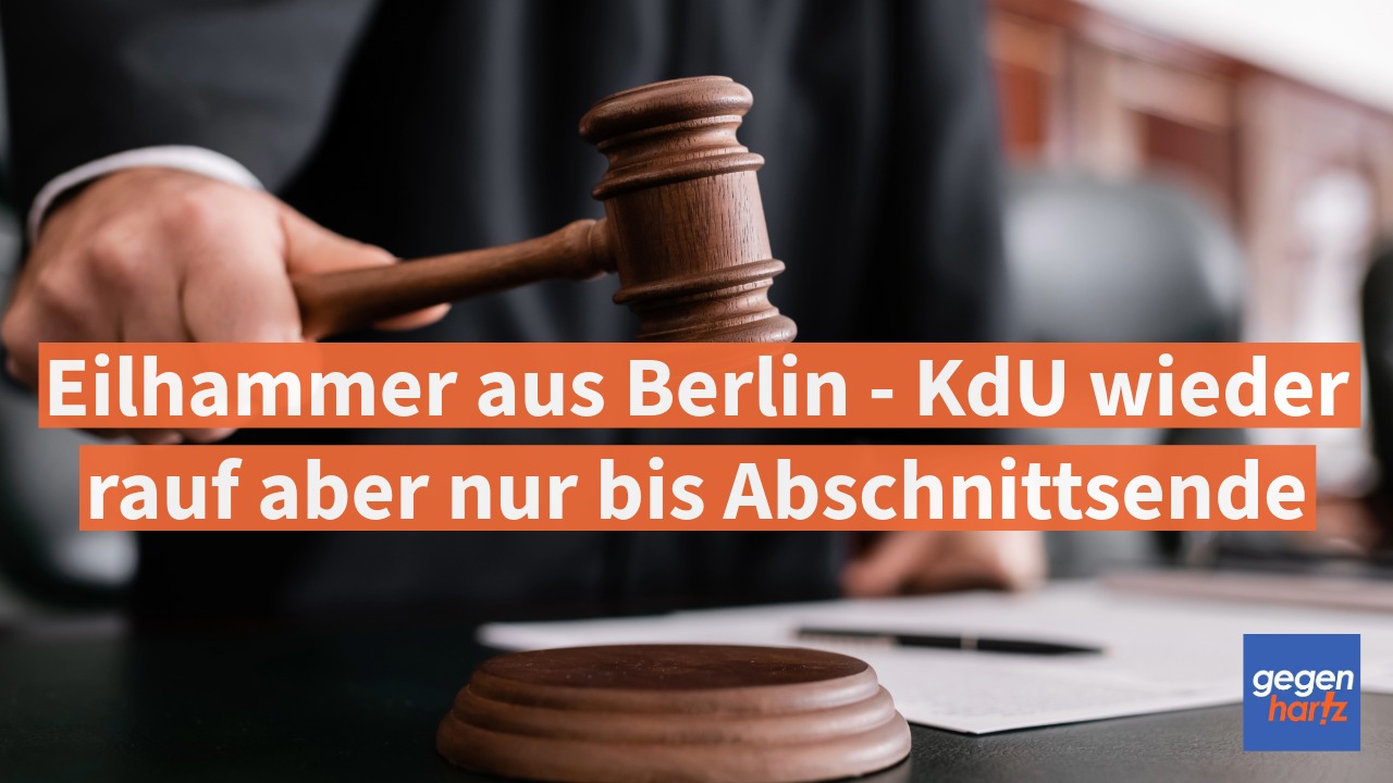 Bürgergeld: Eilhammer aus Berlin - KdU wieder rauf aber nur bis ...